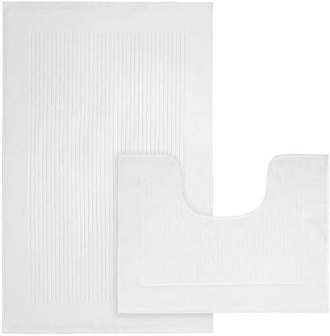 LIZZIE JACOBS Monaco 2 Pieces Bath Mat and Pedestal Mat Sets 100% ...