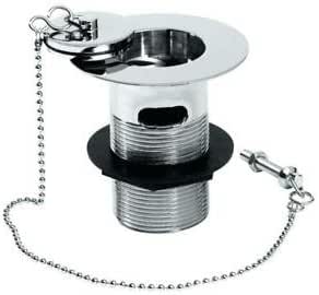 Belfast 1 1/2" Sink Waste Slotted with Chrome Metal Plug & Chain - 85mm ...