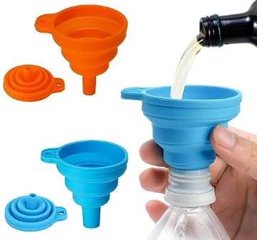 4Pcs Collapse Funnels, Silicone Kitchen Funnel, Folded Funnels Small ...