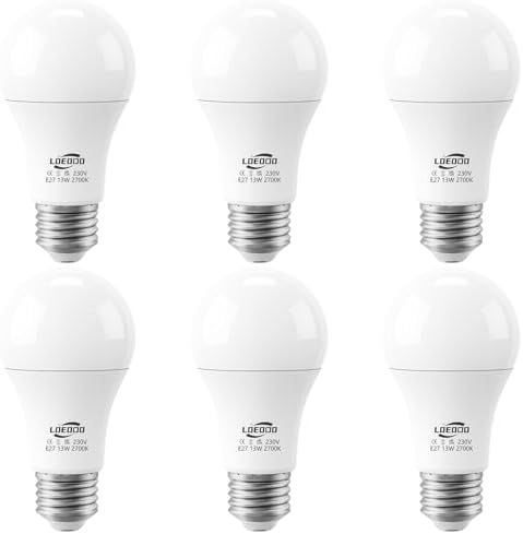 LOEODO E27 LED Screw Bulbs 100W Equivalent, 13W Light Bulb, 1200 Lumens ...