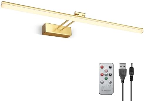 HOWMZON Picture Light, Battery Picture Lights with Remote of Timer and ...