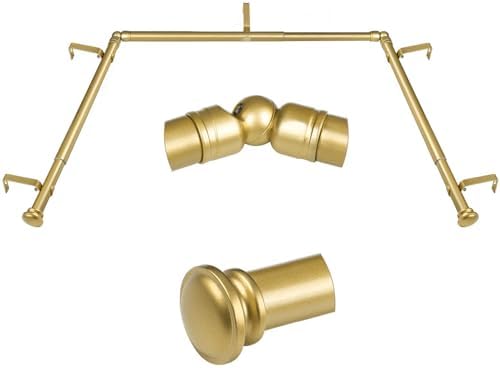 TONIAL 3/4 Inch Bay Window Curtain Rods, 36 to 72 Center Rod, 20 to 36 ...