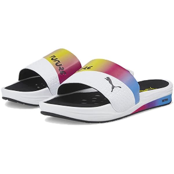 Puma Unisex-Adult Nitrocat Future Z White-Black-Yellow Alert Slide ...