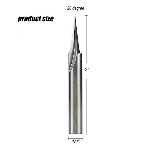 Snapklik.com : Jiiolioa V21201 V-Point Router Bit 20 Degree Profile Bit ...