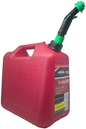 Briggs & Stratton Five Gallon Gas Can, EPA Approved, Smart Fill Spout ...