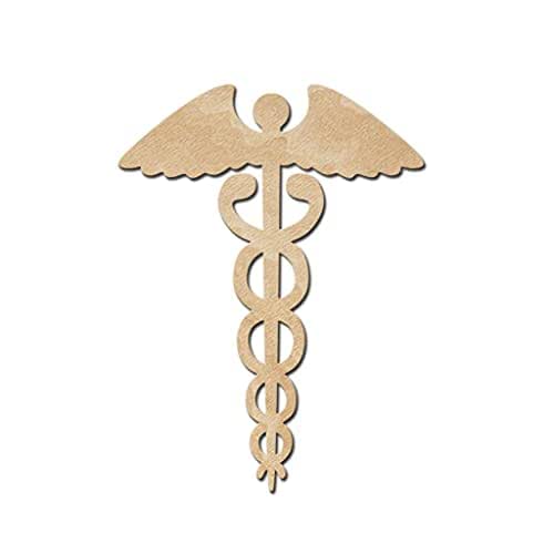 Amazon.com: Caduceus Wood Cutouts for crafts, Laser Cut Wood Shapes 5mm ...