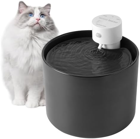 Amazon.com : Ceramic Wireless Cat Water Fountain - Cordless Cat Water ...