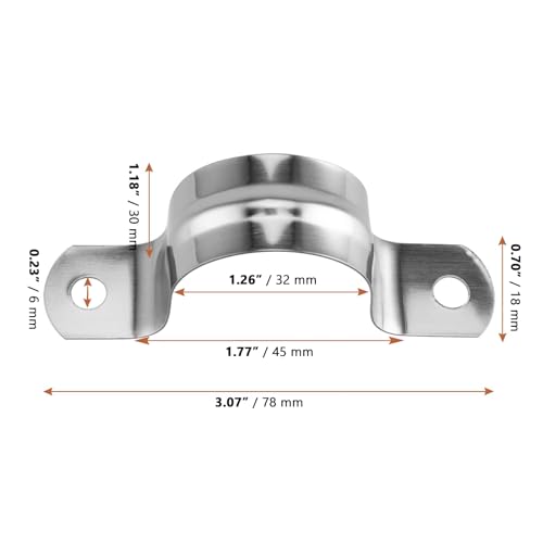 LEXININ 25 PCS 32mm Pipe Strap Clamp, U Shaped Pipe Clamp, Stainless ...