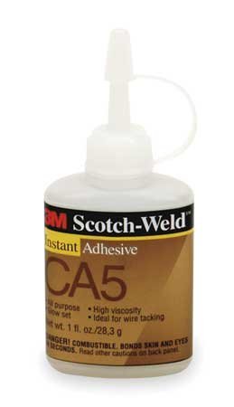 3M Scotch-Weld CA5 Instant Adhesive, 2000 cps Viscosity, 1 oz Bottle ...