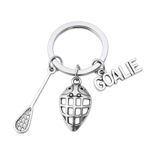 Amazon.com: Lacrosse Goalie Keychain, Silver Charm Gift with Stick ...