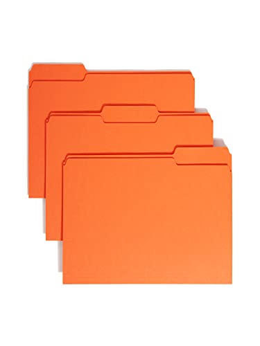 Smead Colored File Folder, 1/3-Cut Tab, Letter Size, Orange, 100 per ...