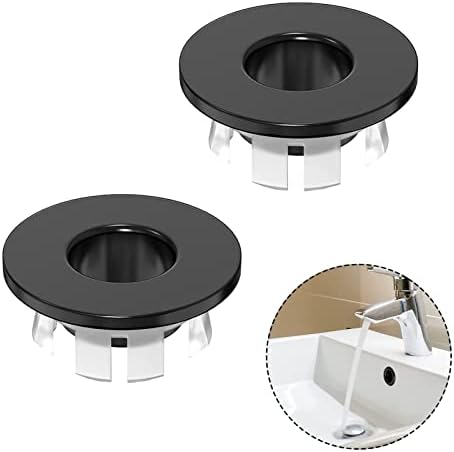 2PCS Black Overflow Ring,Sink Overflow Cover,Bath Overflow Cover ...
