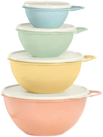 Amazon.com: Tupperware Vintage Thatsa Mixing Serving Bowl Set of 4 (19 ...