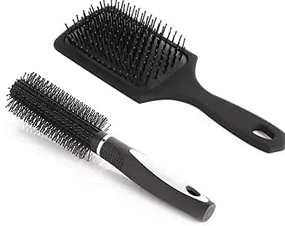 Buy Khelni Combo of Round Rolling Curling Roller Comb Hair Brush ...