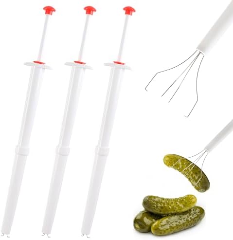 Amazon.com | meekoo Set of 2 Pickle Picker Stainless Steel and Plastic ...