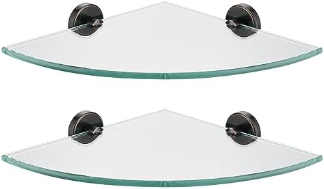 Amazon.com: JQK Corner Glass Shelf, Oil Rubbed Bronze Bathroom 304 ...