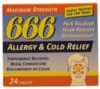 Amazon.com: 666 ALLERGY & COLD Relief TABS 24 TAB : Health & Household