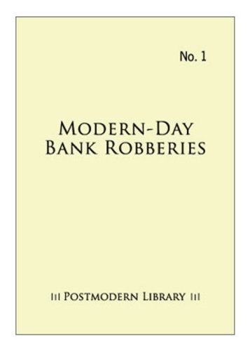 Amazon.com: Modern-Day Bank Robberies (Postmodern Library Book 1) eBook ...
