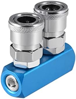 uxcell G1/4 Thread 2 Way Manifold Block Splitter,Straight Quick Connect ...