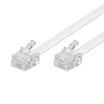 Goobay 93067 Modular Telephone Cable, White, 3m Length: Telephone Cords ...
