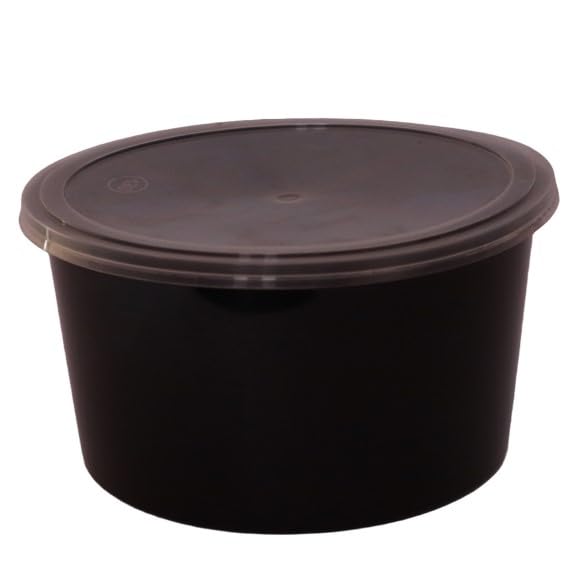 Buy MS International -500 ml Black Round Container with Air Tight ...