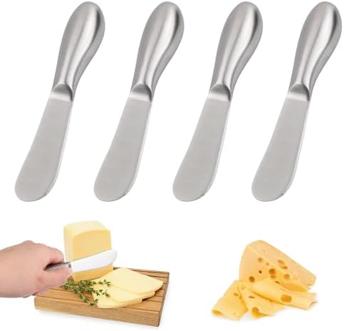 Focenat 4 Stück Buttermesser Klein, Käsemesser Edelstahl, Dessertmesser ...