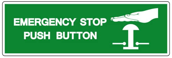 Emergency Stop Push Button Sign, PVC Waterproof Sticker : Amazon.in ...