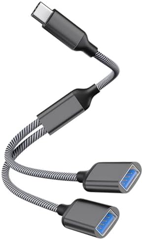 QIANRENON USB C to 2 Micro USB 1 in 2 Splitter Charging Short Cable ...