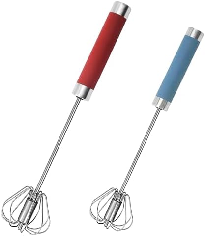2 Pack Semi-Automatic Egg Whisk Beater, 10in &12in Whizzy Whisk ...