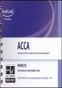 F5 Performance Management PM - Pocket Notes: Acca: 9780857323286 ...