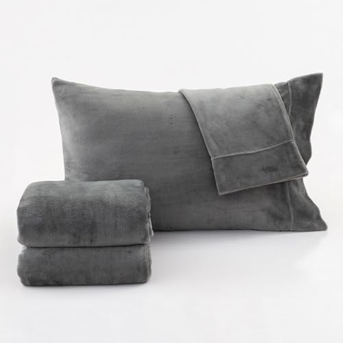 Amazon.com: Great Bay Home 4-Piece Velvet Plush Micro Fleece Full Size Sheet Set - Deluxe ...