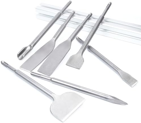 Chisel Set with SDS Plus Shanks, 7pcs Masonry Concrete Drill Bit Set ...