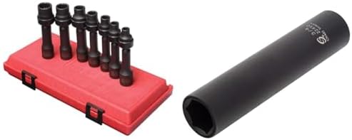 SUNEX TOOLS 2696 1/2-Inch Drive SAE 12-Point Driveline Socket Set, 7 ...