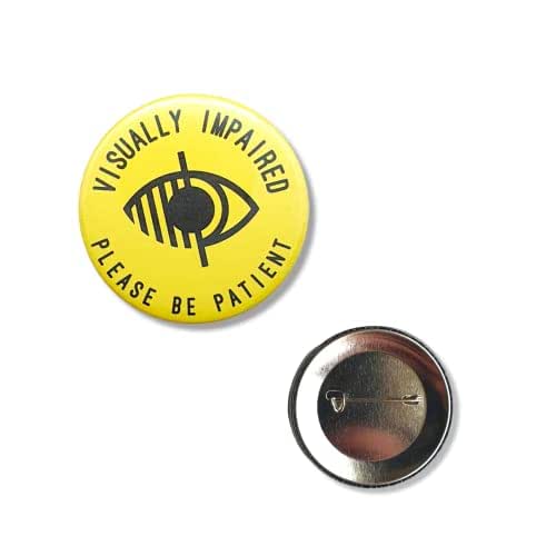 Visually Impaired Badge - Hidden Disability Badge - 58mm Pin Button ...