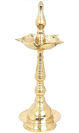 Buy Siddhi Vinayak Brass Gallery Brass Oil Lamp Kerala Fancy Samayi ...