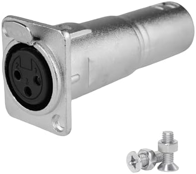Amazon.com: QIANRENON XLR Male to Female Panel Mount Adapter 3Pin XLR ...