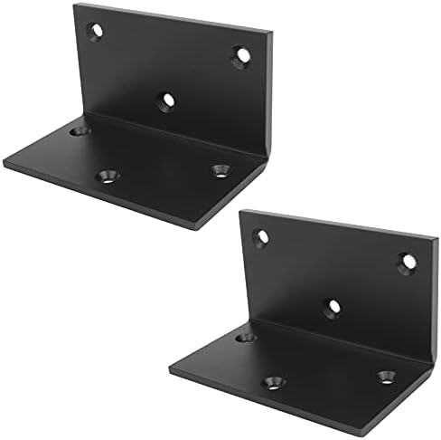 OTTFF 2 Pack 5" x 3" Heavy Duty Black L Shape Corner Brackets Support ...