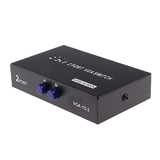 ULTRABYTES VGA 2 in 1 Out 2 Port VGA Switch Press Button Two Way 2x1 ...