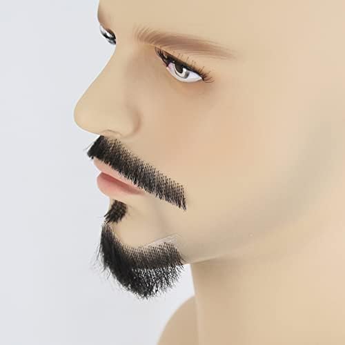 Amazon.com : zigzag hair Face Beard Extension Human Hair Mustache Black ...