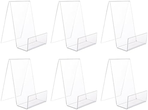 ASelected 6Pcs Clear Acrylic Book Stand - Transparent Book Display ...