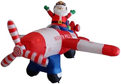 Amazon.com: 6 Foot Long Animated Christmas Inflatable Santa Claus and ...