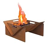 Weathering Steel Rolling Fire Pit | The Green Head