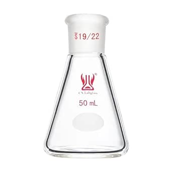 CS Labglass Erlenmeyer Flask, 50ml with 19/22 Standard Taper Outer ...