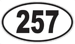 Amazon.com - Number 257 Oval Sticker