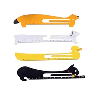 "TD CREATIONS Cute Animal Rulers Set - 15cm Length, 4 Pack (Fox, Dog ...