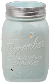 Scentsy Warmer, Chasing Fireflies, Mason Jar Light Blue Firefly Full ...