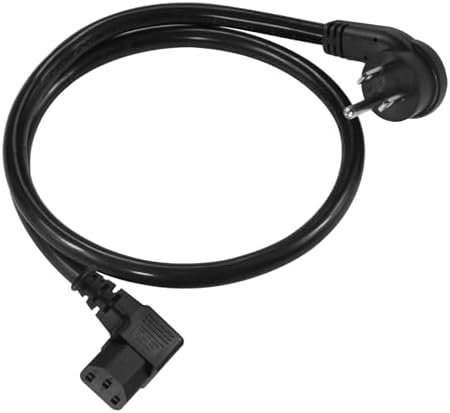 2FT 90Degree Computer Power Cord - Flat Plug to Right Angle IEC C13 ...