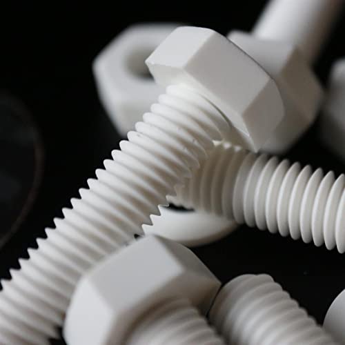 20x White Hex Head Screws Polypropylene (PP) Plastic Nuts and Bolts ...
