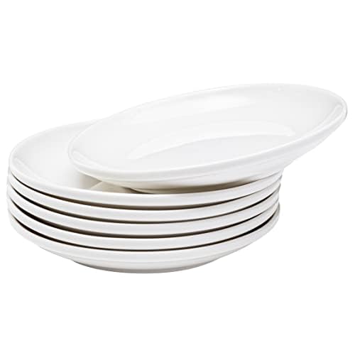 Amazon.com | Vikko Dinner Plate, Set of 6 White Plates, Ceramic Dinner ...