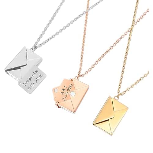 Amazon.com: Custom Message Necklace, Personalised Love Letterbox ...